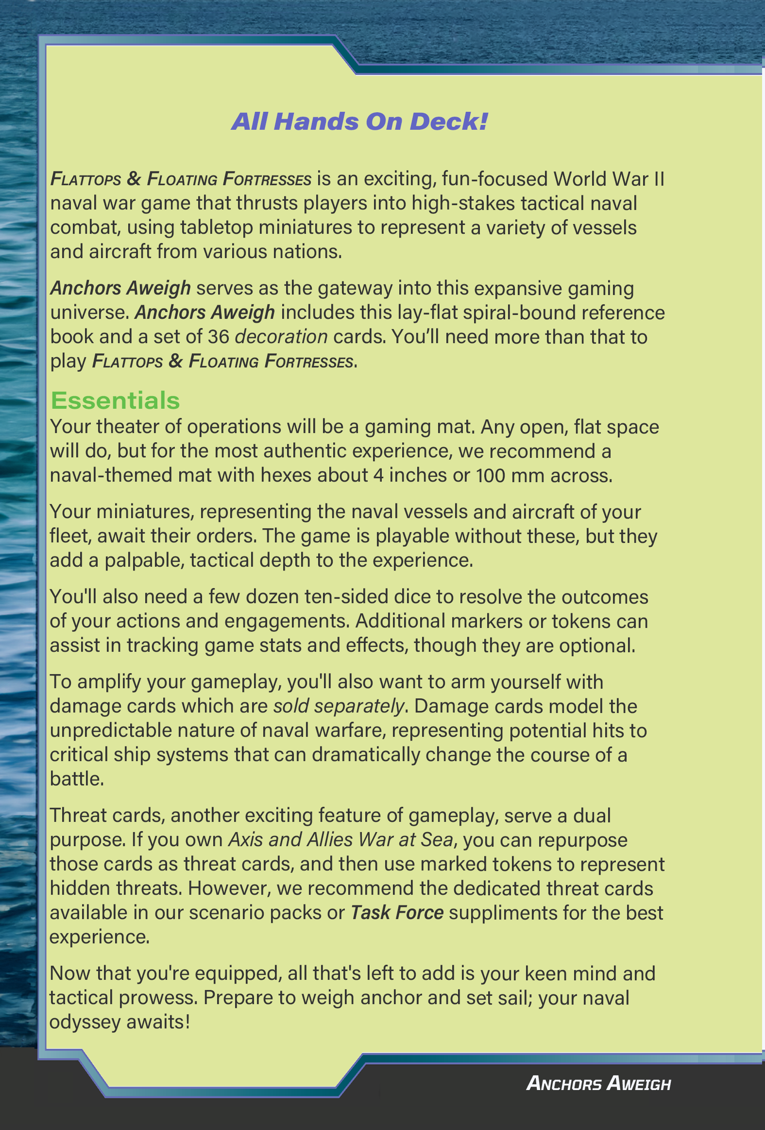 Anchor’s Aweigh Rulebook Only – Wargame World